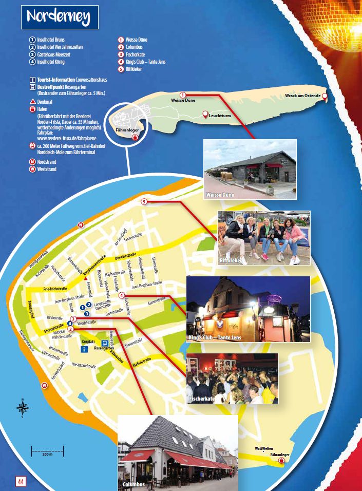 Norderney - DER Insel-Express, Gästehaus Meerzeit mit Partyzug