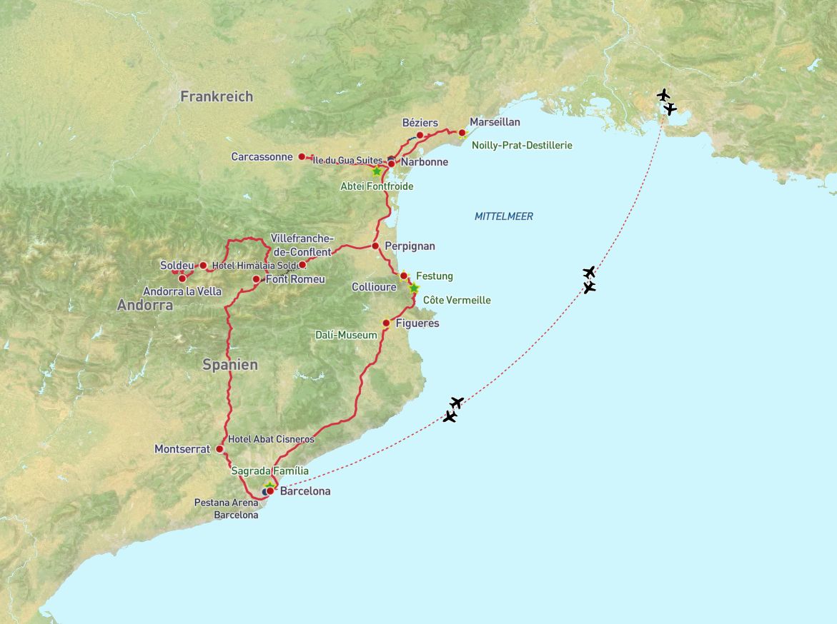 Rundreise in Spanien, Andorra und Südfrankreich